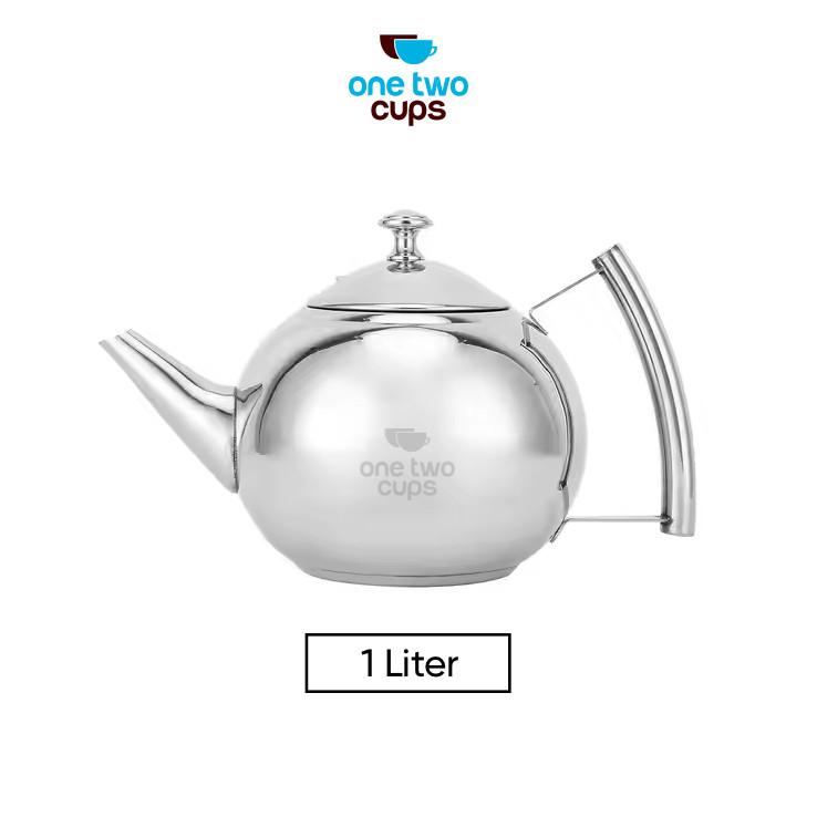 One Two Cups Teko Teh Kettle Pot 1 Liter with Filter - A2- silver - One ...