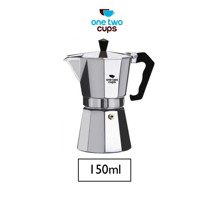 One Two Cups Espresso Coffee Maker Moka Pot Teko Filter 150ml - One Two Cups | Alat Kopi Rumahan