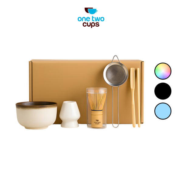 One Two Cups Set Matcha Teh 6in1 Chasen Whisk Chawan Chashaku Chakoshi ...