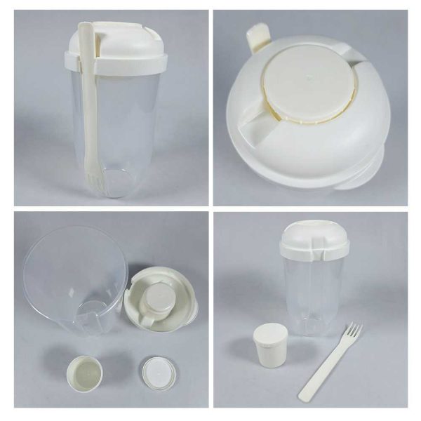 One Two Cups Salad Portable Bottle Lunch Container 1L with Fork - RF20 ...