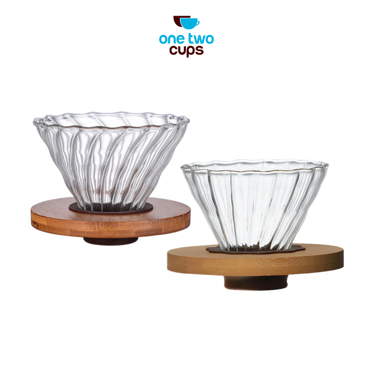 One Two Cups V60 Coffee Dripper Kaca Alat Seduh Kopi Manual 1-4 Cup ...