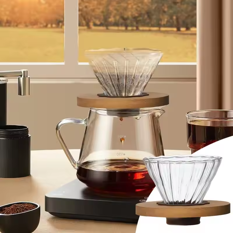 One Two Cups V60 Coffee Dripper Kaca Alat Seduh Kopi Manual 1-4 Cup ...