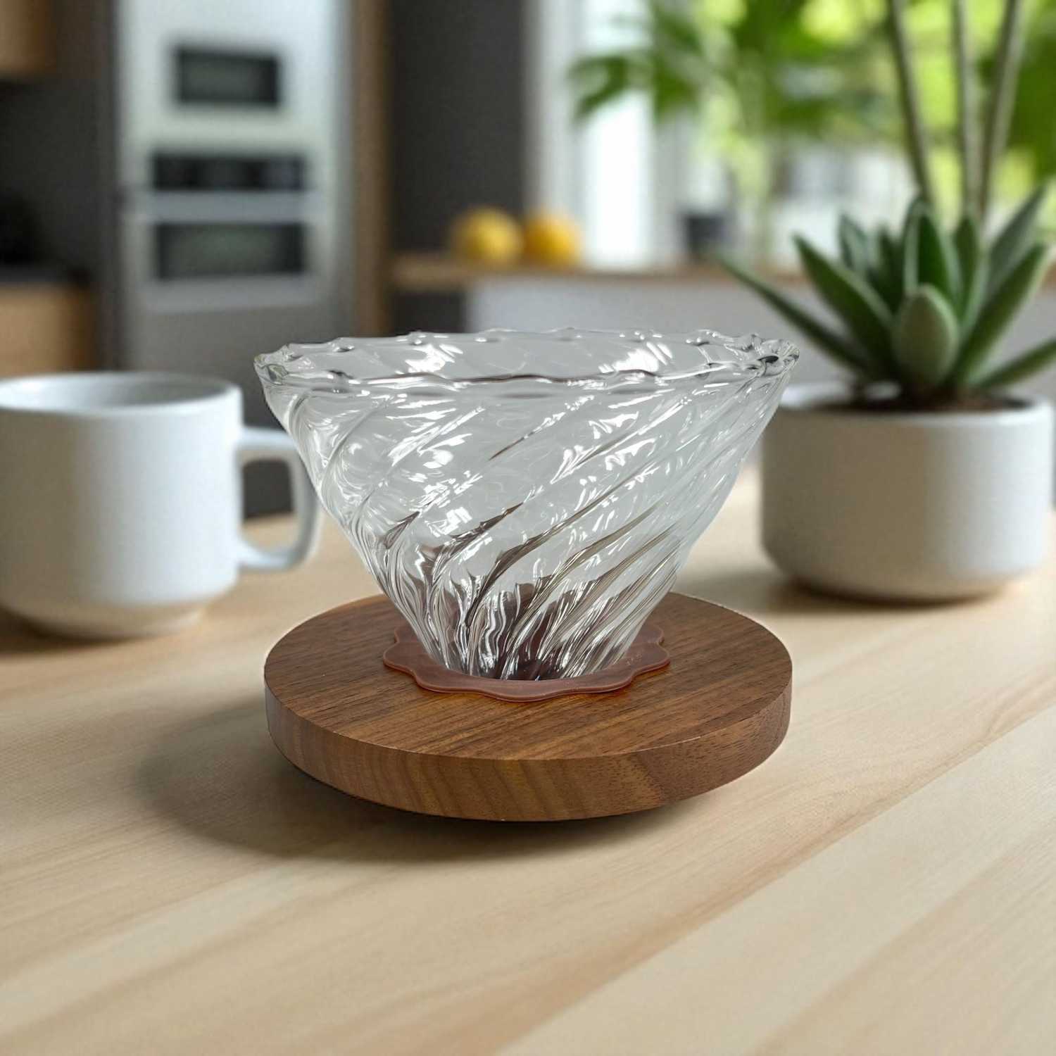 One Two Cups V60 Coffee Dripper Kaca Alat Seduh Kopi Manual 1-4 Cup ...