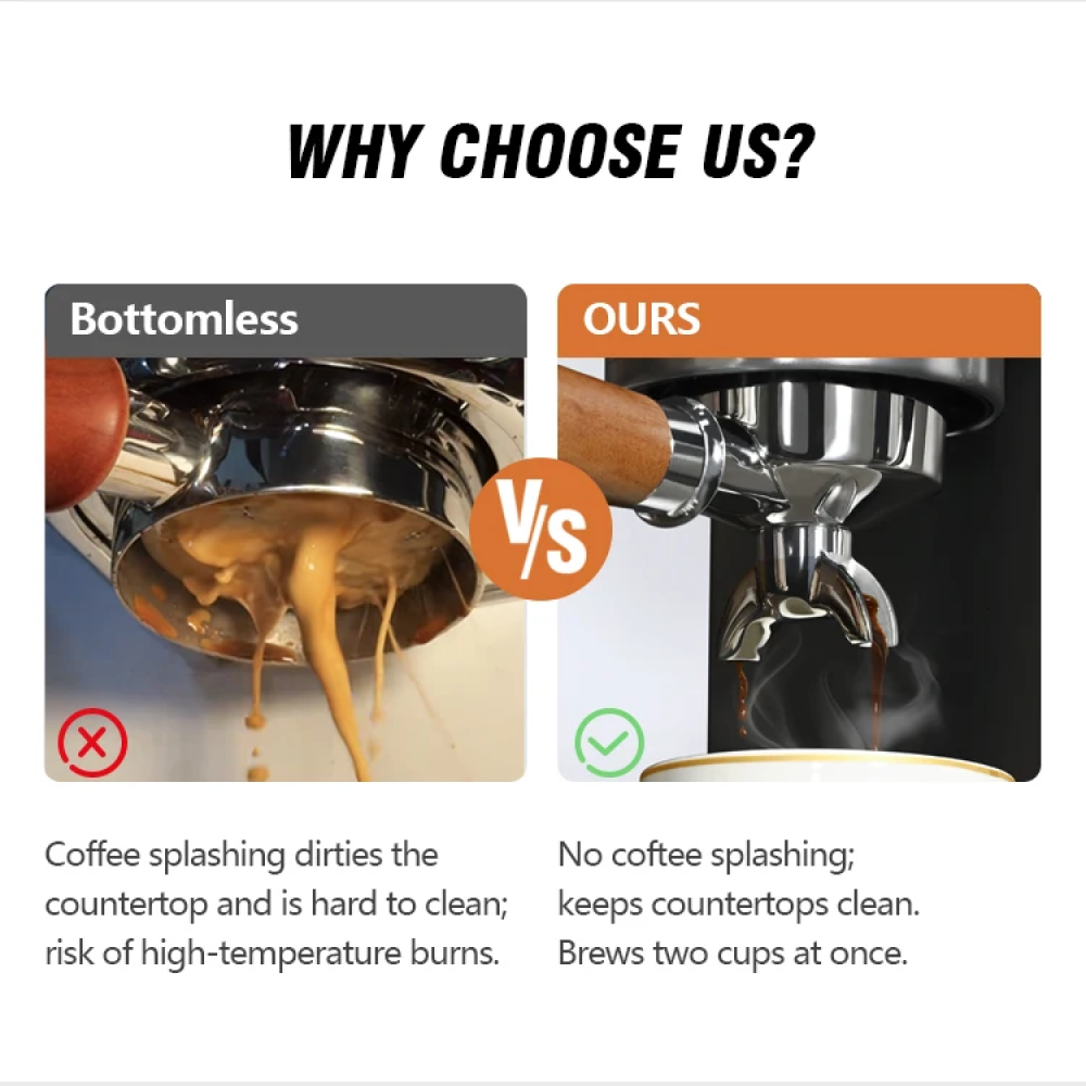 One Two Cups Portafilter Double Spout Stainless Steel 58mm - AL304 ...