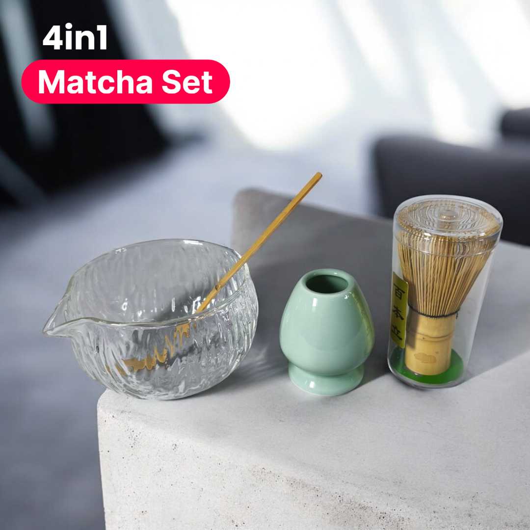 One Two Cups Matcha Set Chawan Chasen Stand Chashaku 470ml 4 PCS ...